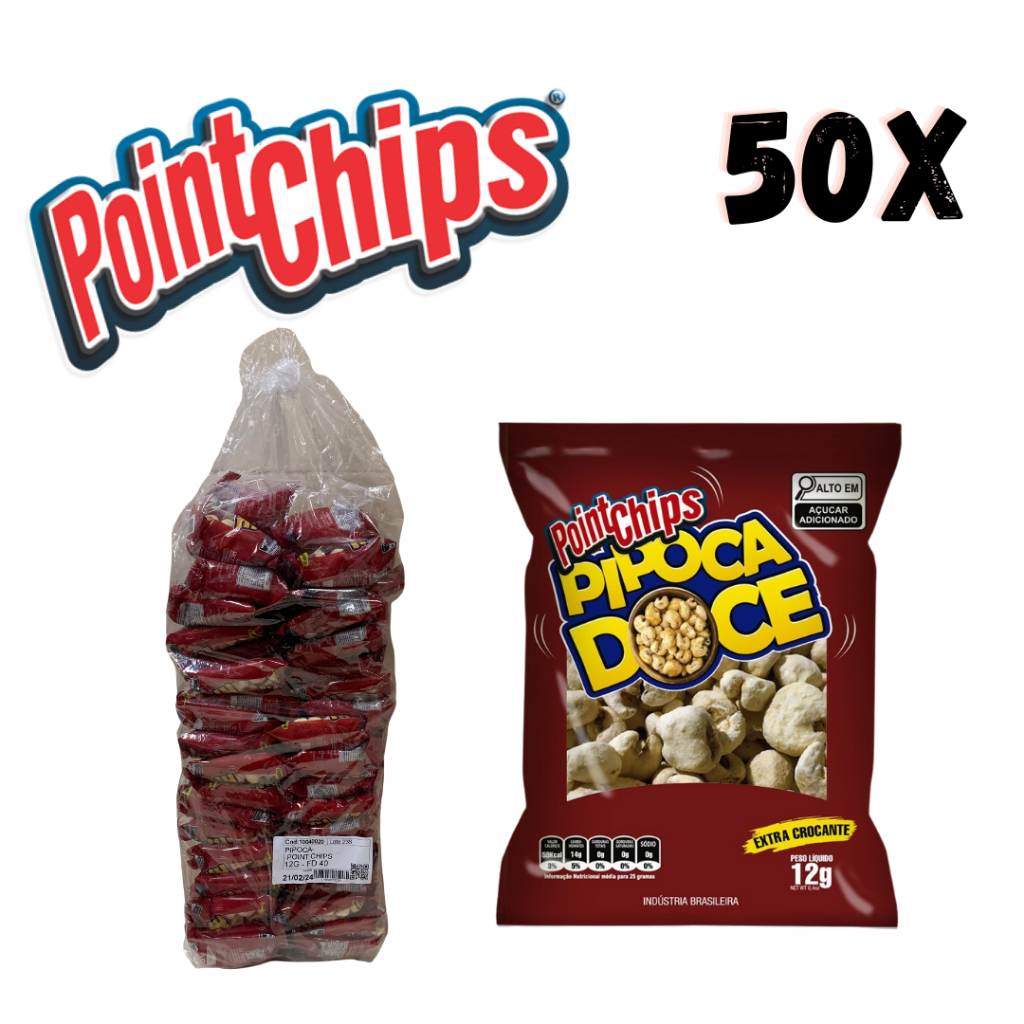 Pipoca Doce PointChips 12g c/50 | Shopee Brasil