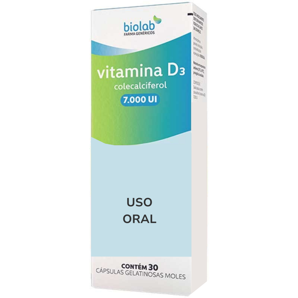 Vitamina D3 7.000UI com 30 Cápsulas Biolab | Shopee Brasil