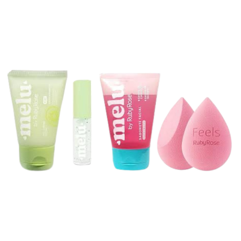 Melu Kit Completo Skin Care - Gel Creme Facial Kiwi Antioxidante + Lip ...