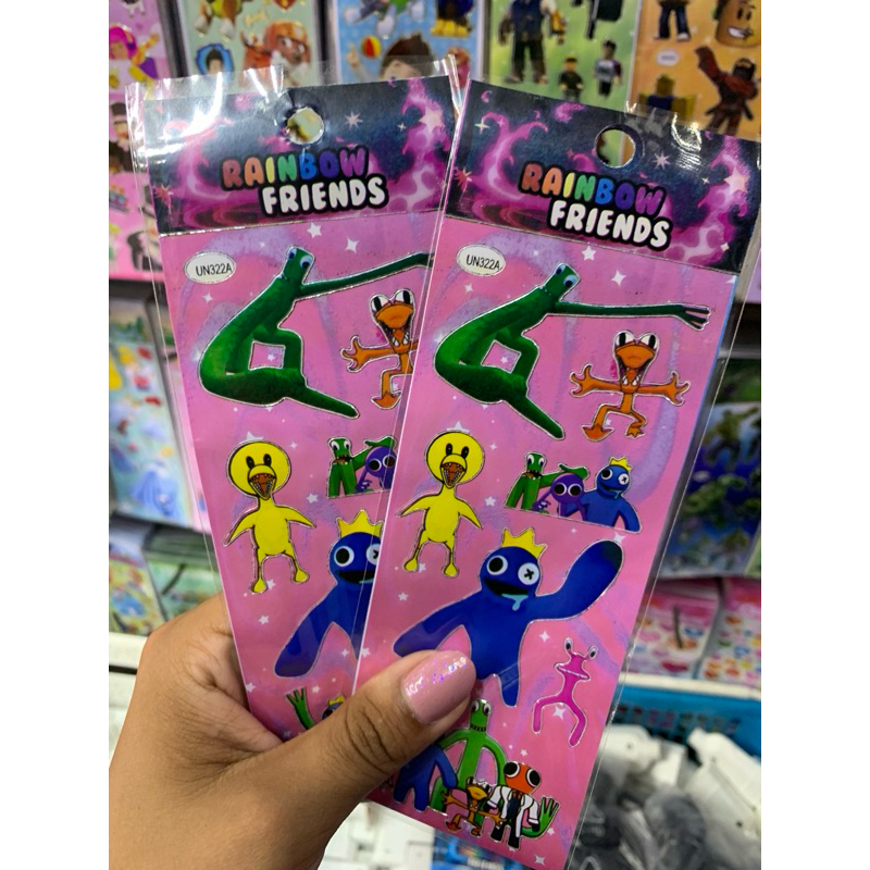 kit com 10 cartelas de adesivos rainbow friends stiker - cartela de ...