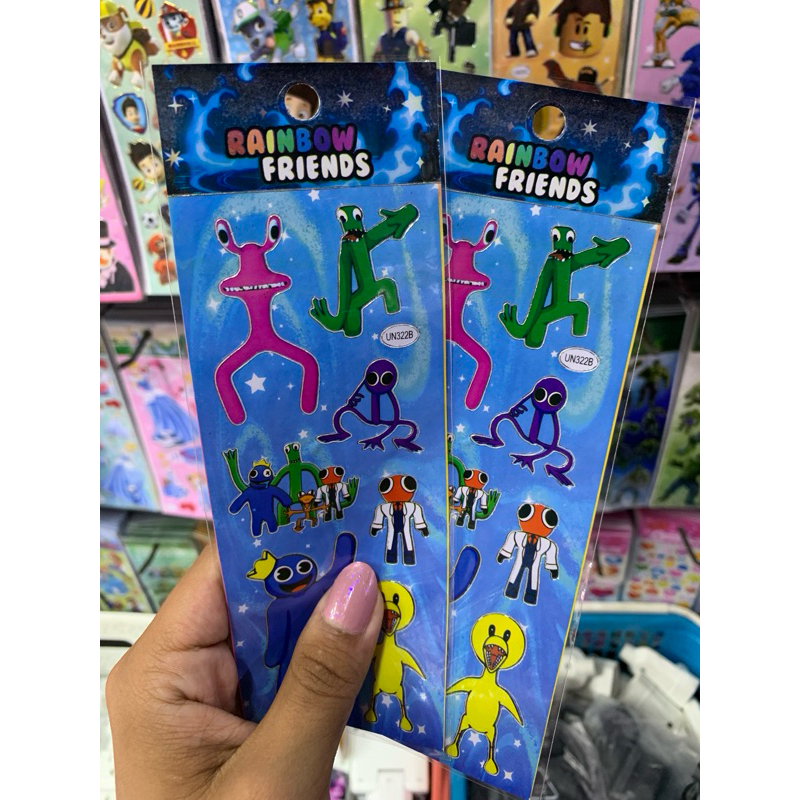 kit com 10 cartelas de adesivos rainbow friends stiker - cartela de ...
