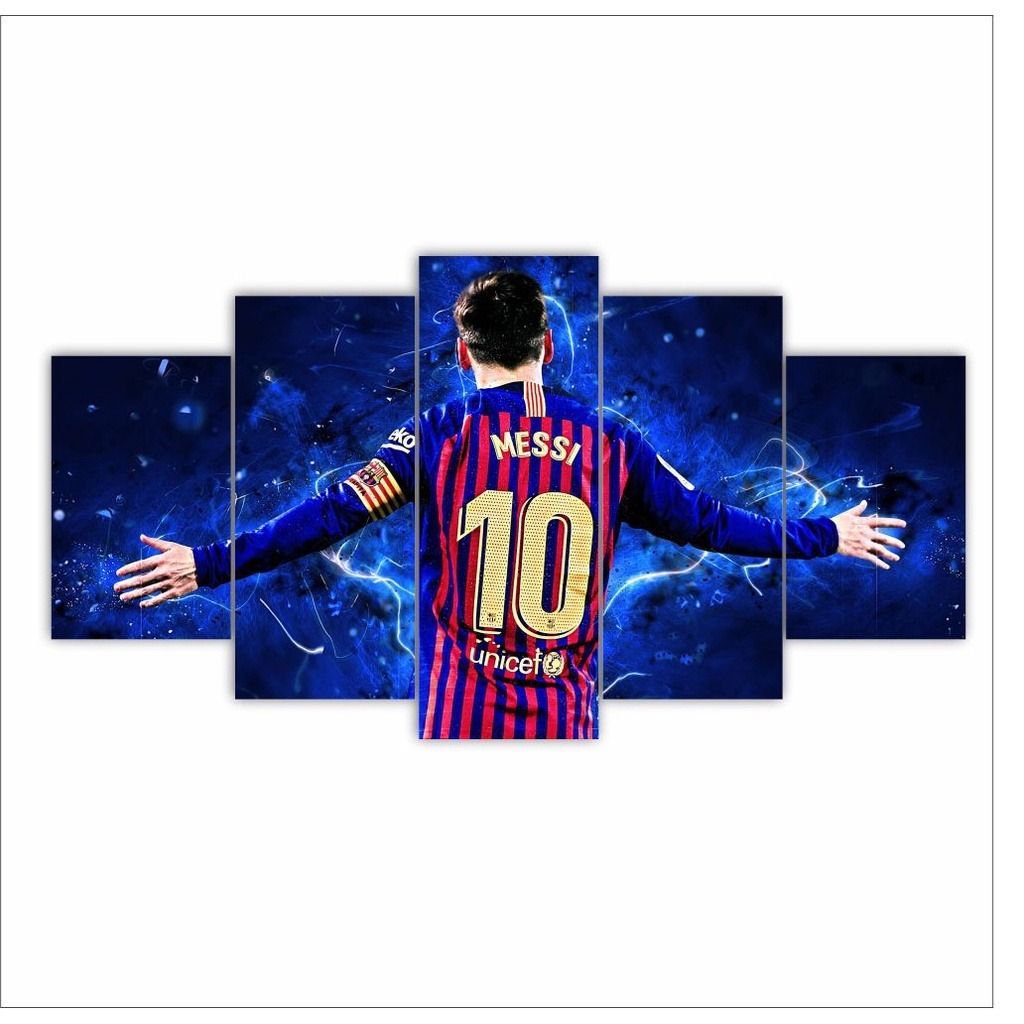 Kit 5 Peças Quadro Mosaico Decorativo Messi Futebol Craque Promoção ...