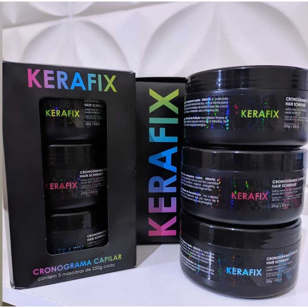 Kit Cronograma Capilar Kerafix 3x250g | Shopee Brasil