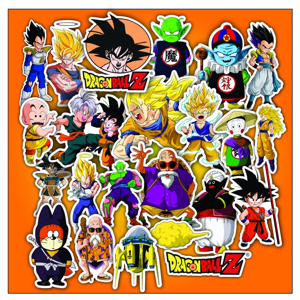 Kit Pack Adesivos Sticker Dragon Ball Z - 23 peças Cartela Vinil ...