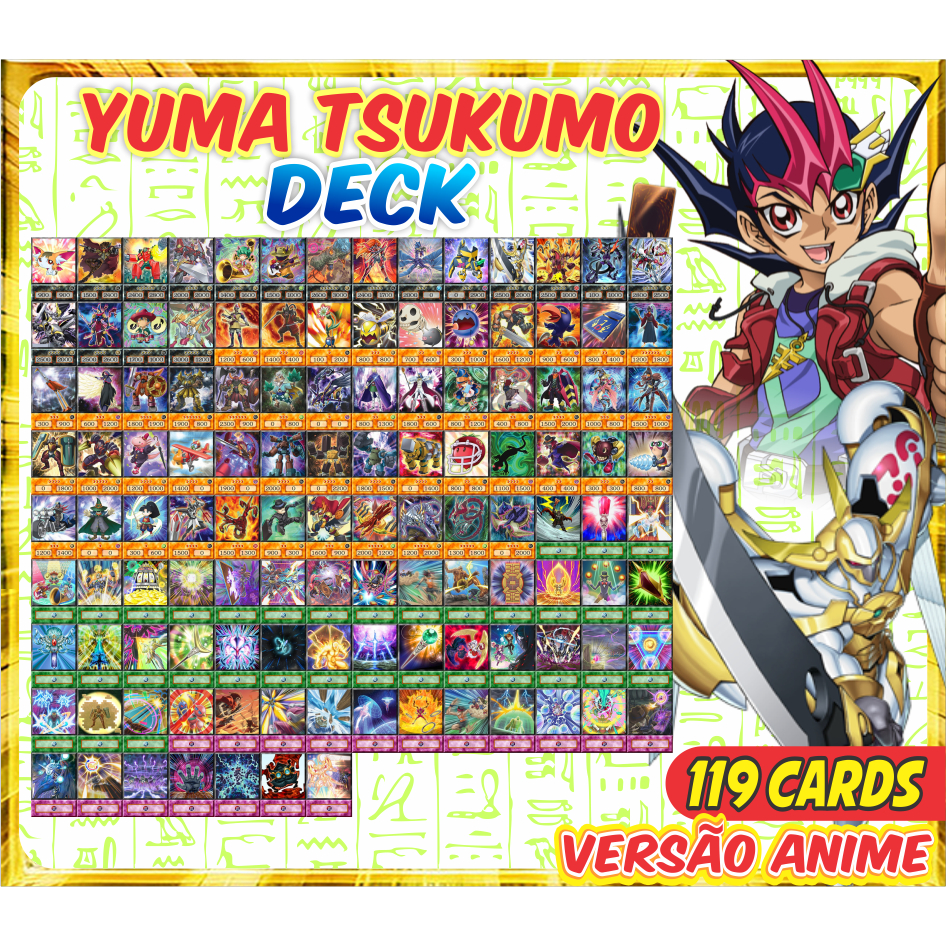 Yuma Tsukumo 119 Cards Deck Anime Yugioh Zexal - yu gi oh Baralho de ...