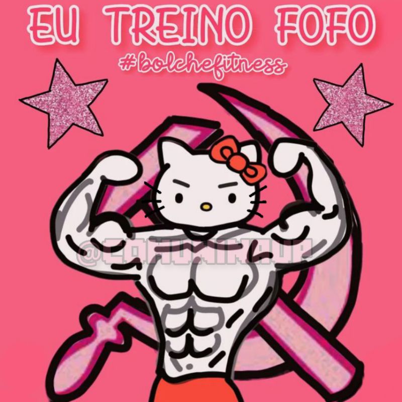 Adesivo hello kitty maromba "eu treino fofo" #bolchefitness Comunina ...