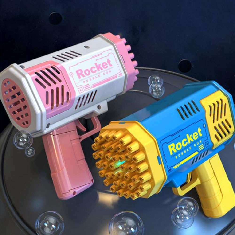 Máquina Lançador Bolha de Sabão Com Luz Bazuca 69 Furos Bubble Gun ...
