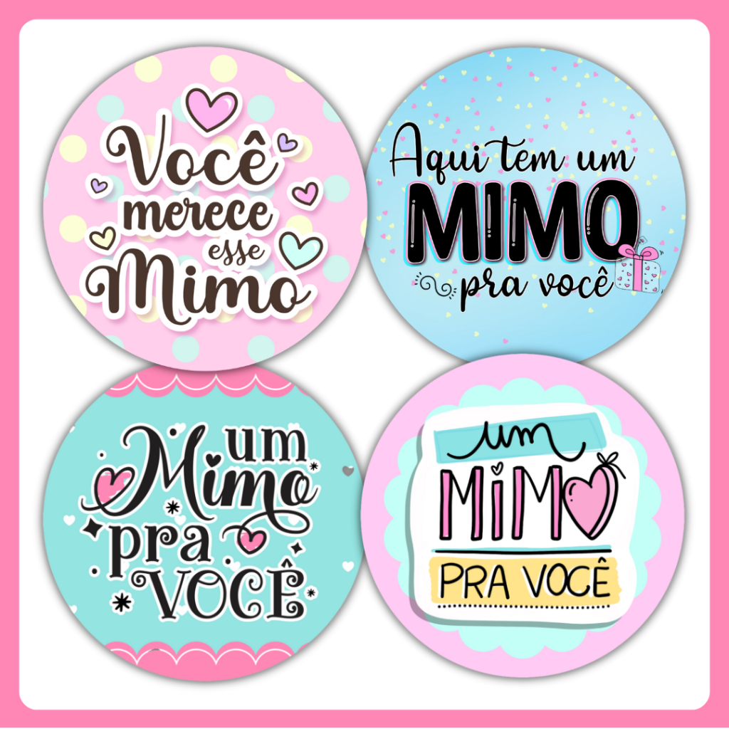 100 Adesivos Um Mimo pra Você 4x4cm | Shopee Brasil