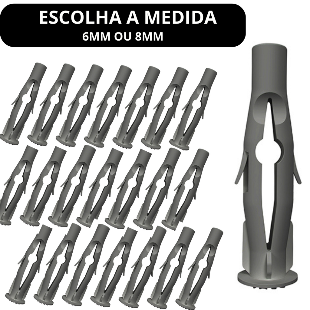 Bucha de Fixação para Tijolo Furado Parede oca Tipo Mu Escolha de 6mm ...