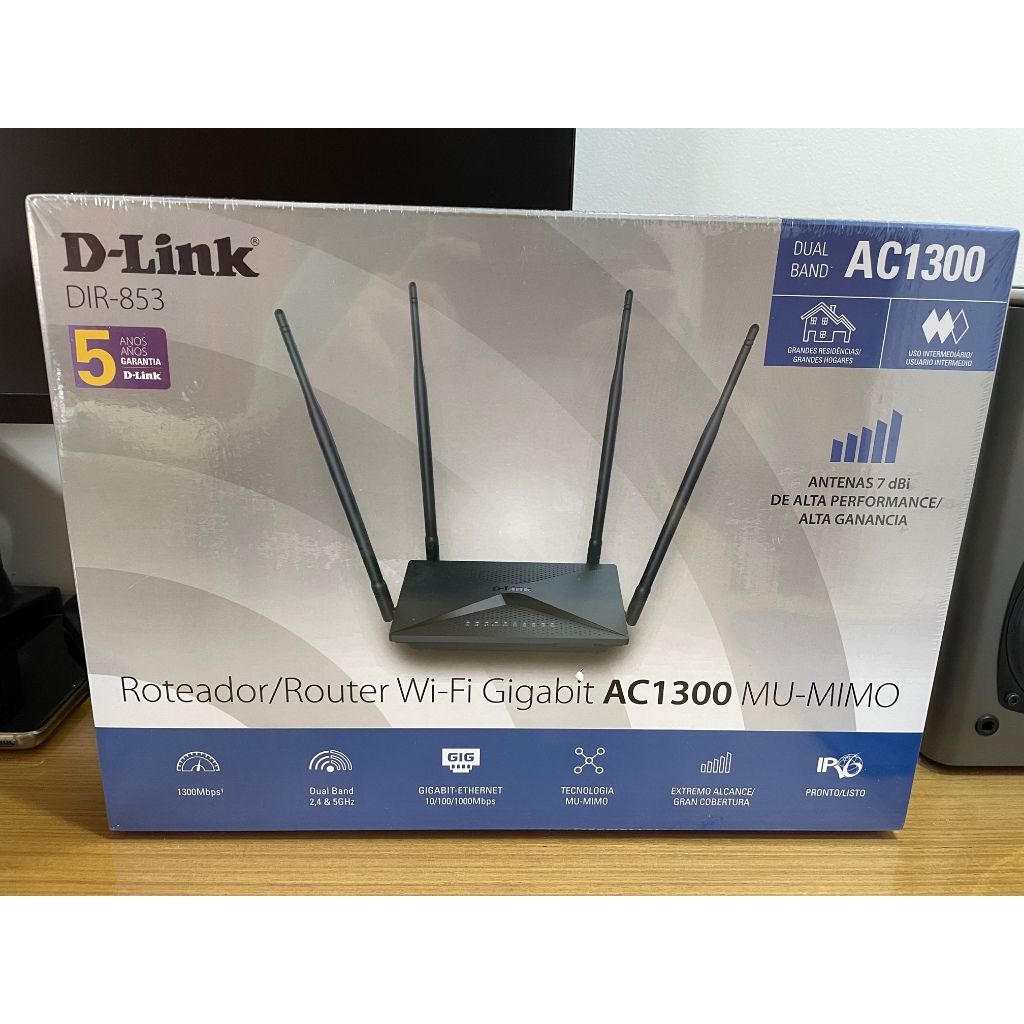 Roteador D-Link DIR853 DIR-853 preto 100V/240V WAN/LAN Gigabit-Ethernet ...