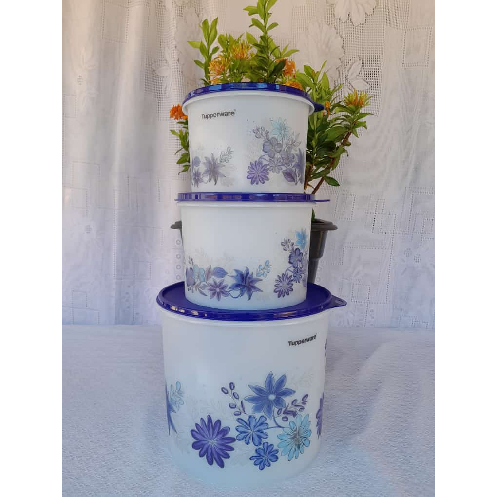 Tupperware PRINTABLE CANISTER DECORADA TUPPER AQUARELA AZUL 6,5L / 2,4L ...
