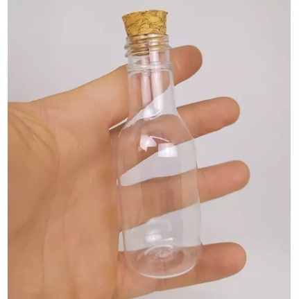 Mini Garrafinha Plástica Pet 50ml C/Tampa De Rolha Pacote C/10 Unidades ...