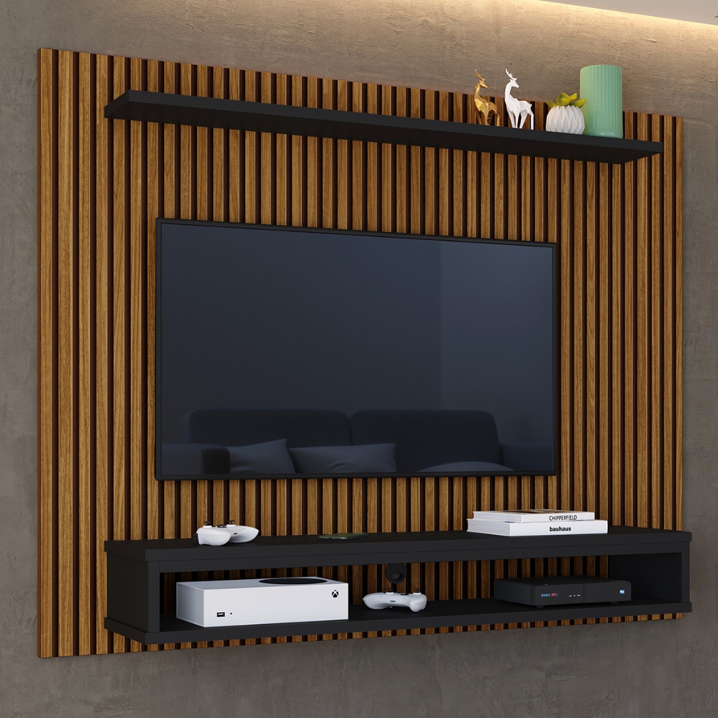 Painel Nairobe para Tv Até 48 Polegadas Nicho Decorativo Prateleira ...