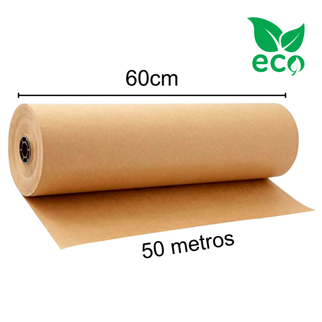 Papel Pardo Semi Kraft Rolo Bobina 50m Embalagem Caixa Embrulho ...