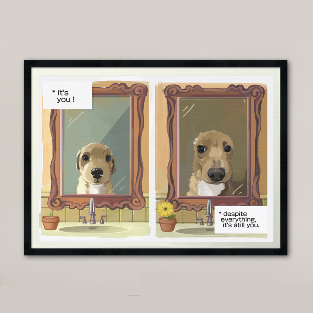 Quadro Despite everything it's still you, undertale fanart, cachorro | Shopee Brasil