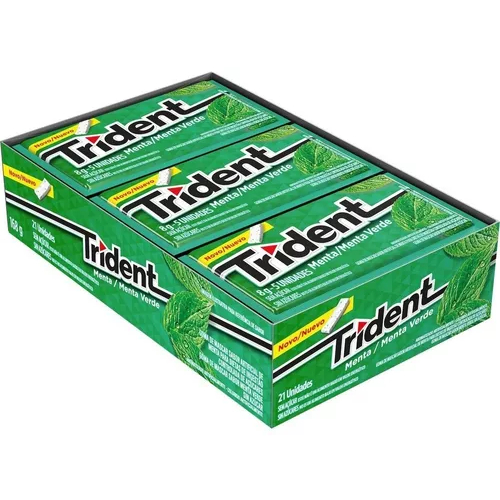 Caixa Trident C/21 Unidades Sabor Menta | Shopee Brasil
