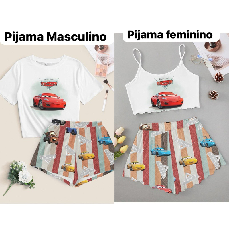 pijama kit casal personagens moda feminina | Shopee Brasil