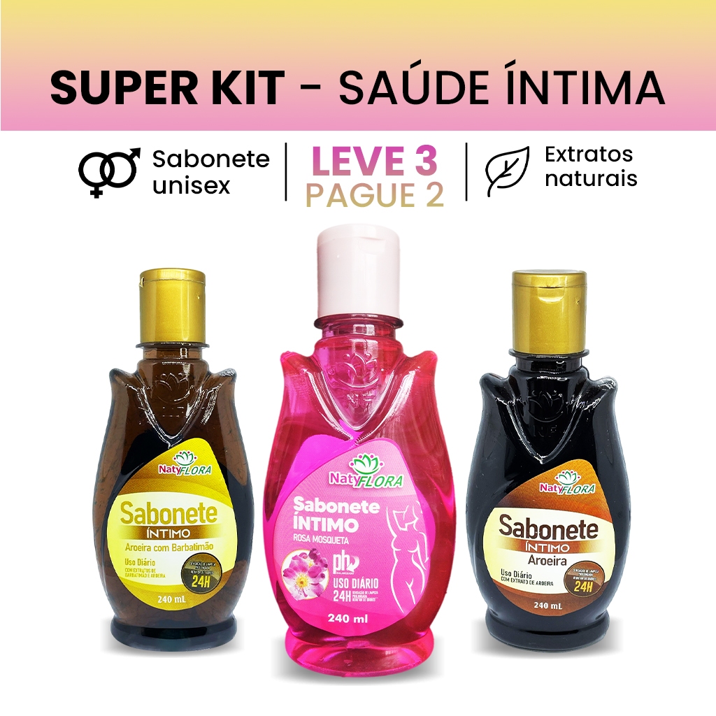 Kit Sabonete Íntimo Líquido Rosa Mosqueta, Aroeira, Aroeira Com ...