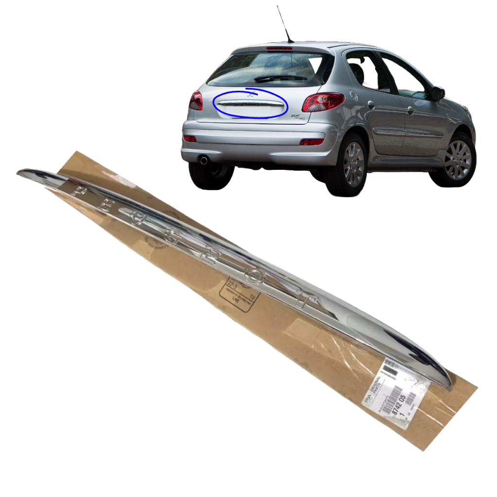 Puxador Porta Malas Friso Cromado Peugeot 206 207 HATCH Original | Shopee Brasil