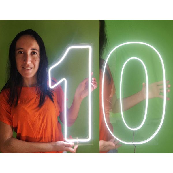 Numero 10 Led Neon 50cm alt Fundo Transparente | Shopee Brasil