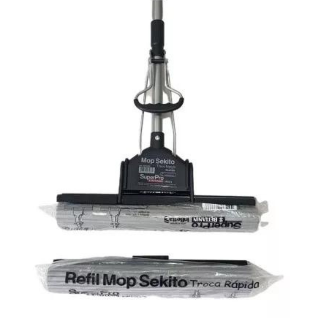 Rodo Mop Sekito 30cm Super Pro Cabo Bettanin + Refil Original Limpeza ...