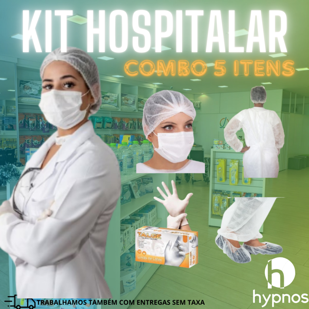 KIT HOSPITALAR - 1 CAIXA DE MASCARA - 1 CAIXA DE LUVA LATEX - 1 PACOTE ...