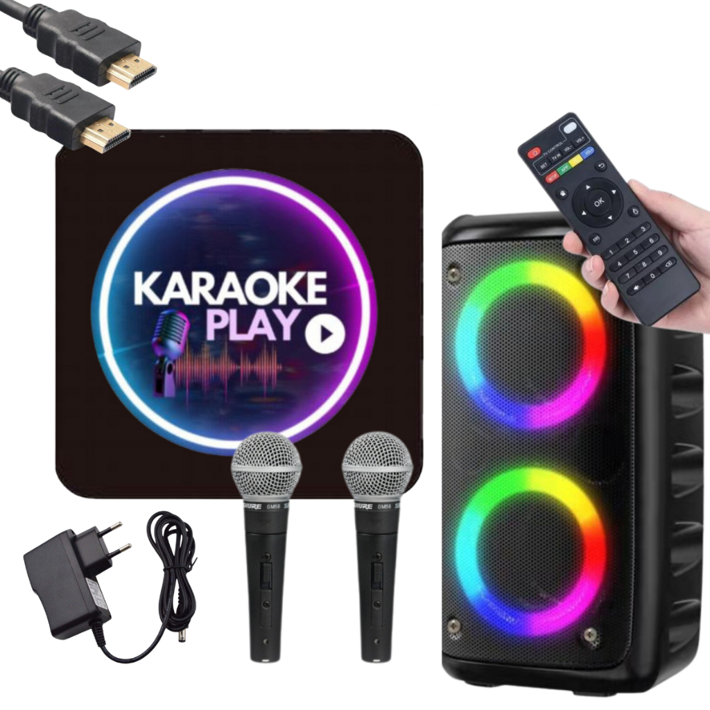 Karaoke Com 2 Microfones E Caixa De Som | Shopee Brasil