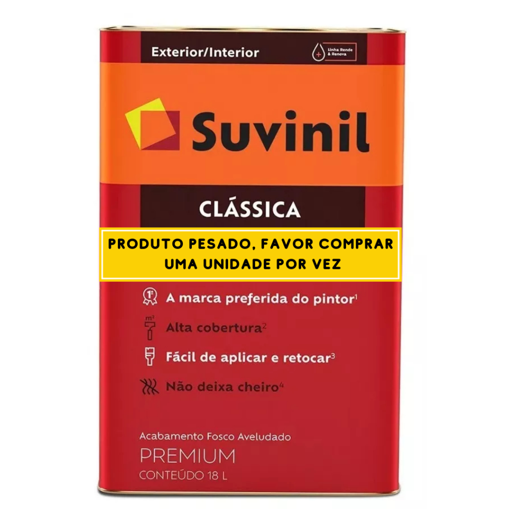 Tinta Látex Parede Fosca 16l Clássica Escolha A Cor Suvinil Crômio ...