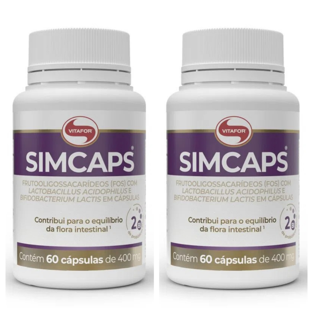 Kit 2 Un Sim caps 400mg Total 120 Cápsulas VitaFor Probiótico em Cápsulas | Shopee Brasil