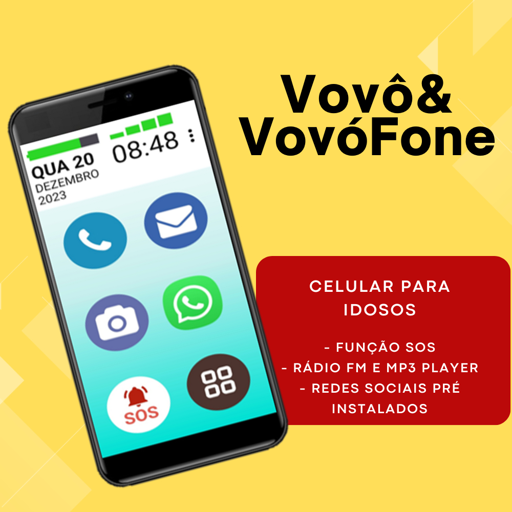 SMARTPHONE VOVÔ&VOVÓFONE PARA IDOSO 32GB TELA 5 BOTÃO SOS | Shopee Brasil