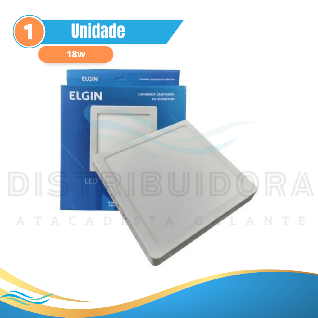 Painel Plafon Led Sobrepor Quadrado 18w Luz Branca 6500k Bivolt Elgin Distribuidora Galante ...