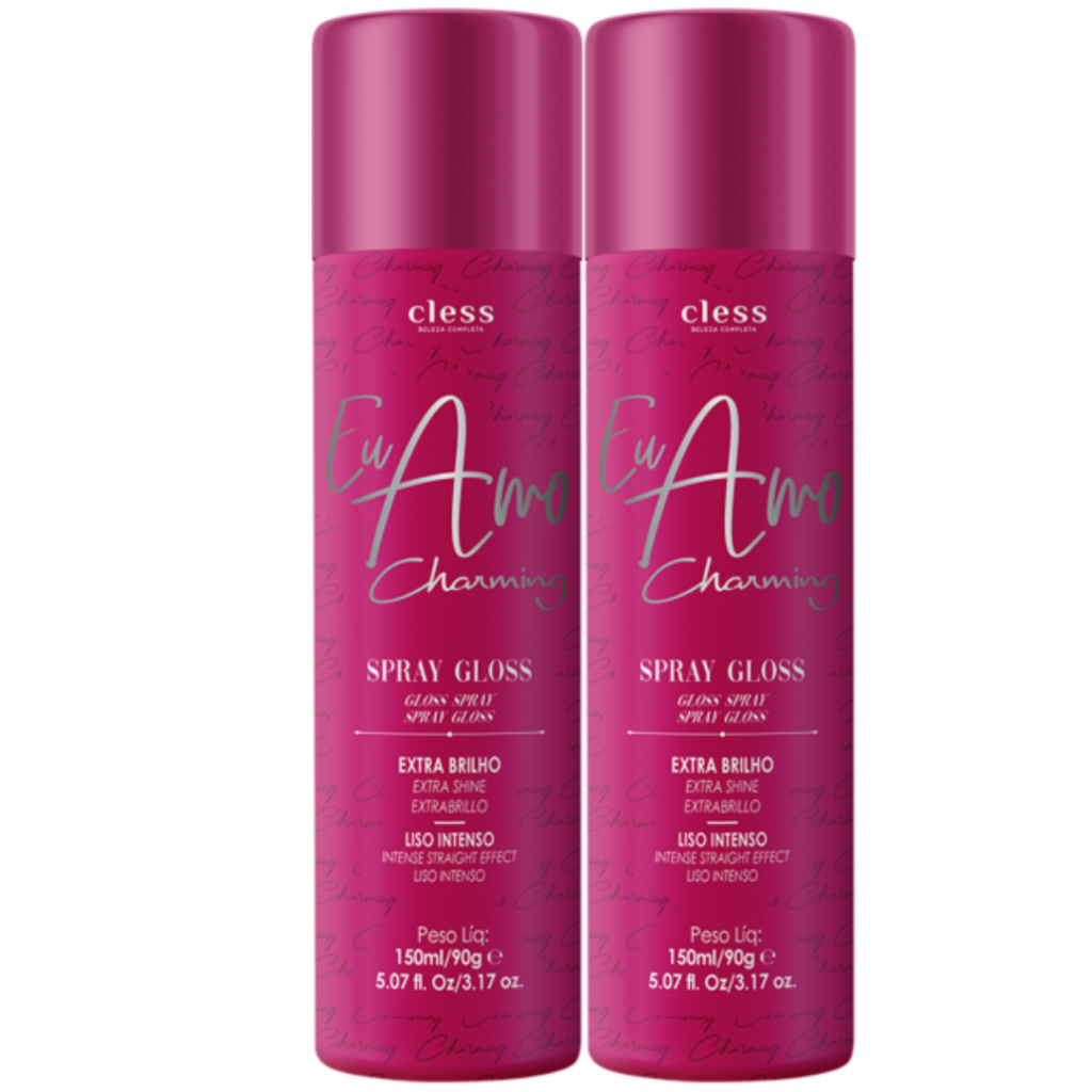 Kit 2x Spray Gloss Protetor térmico para Cabelo Charming 150ml Extra ...
