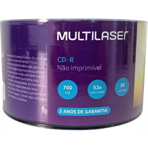 50 Unidades Cd Virgem Multilaser Logo 700mb 80min | Shopee Brasil