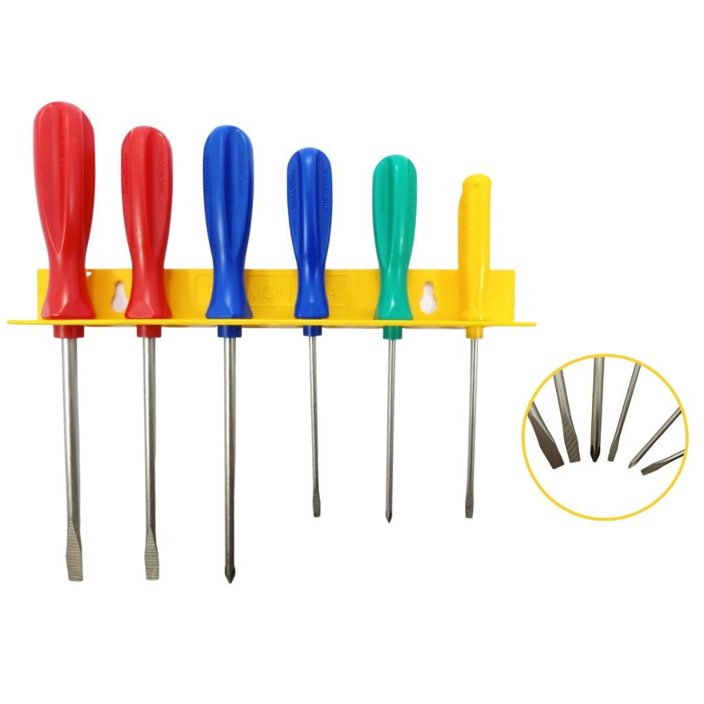 Jogo de Chaves de Fenda 6 Peças C/ Suporte de Parede Tramontina Kit ...