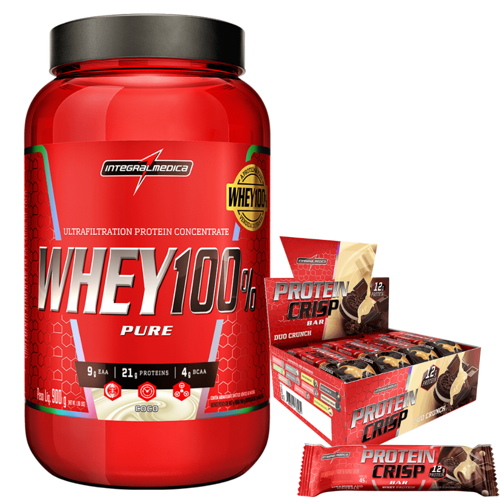 Whey 100% Pure - Whey Protein Concentrado - Integral + Protein Crisp ...