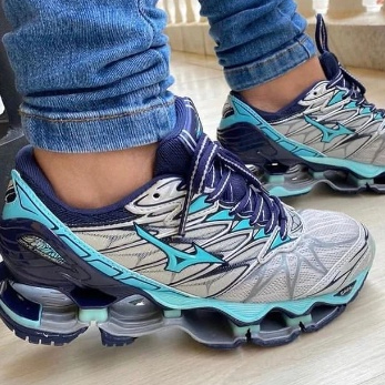 Tenis Mizuno Wave Pro 7 unissex Cinza Azul | Shopee Brasil