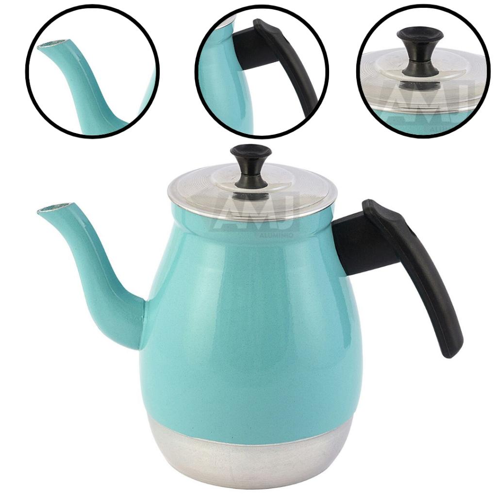 Bule em Alumínio bule de cafe chaleira N° 8 1,5 Litros Color | Shopee ...