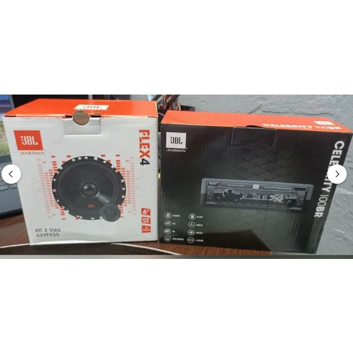 Kit Duas Vias(som jblcelebrity 100 +auto falante JBL 2 vias de 6 Polegadas 110w Par 62vfx55 ...