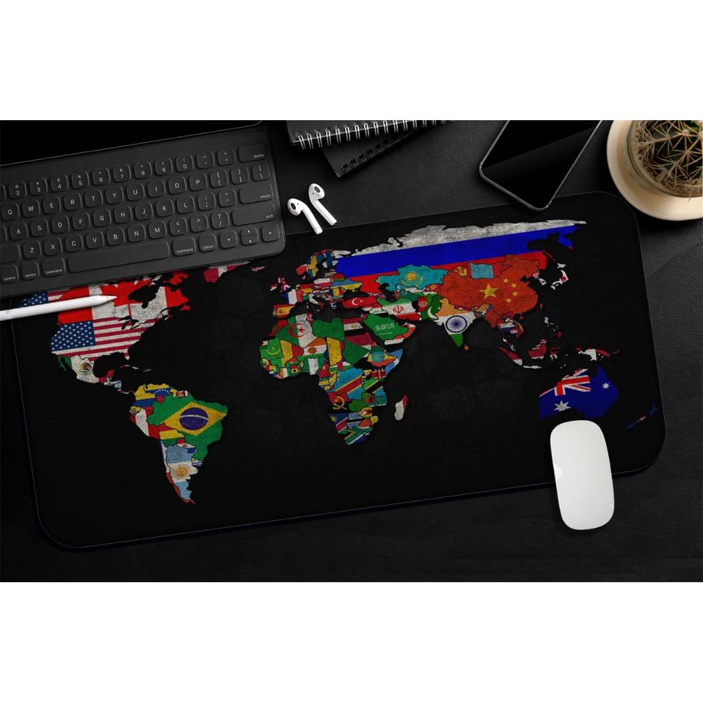 Mousepad Gamer Grande 90x40cm Mapa Mundi Países Mause Pad | Shopee Brasil