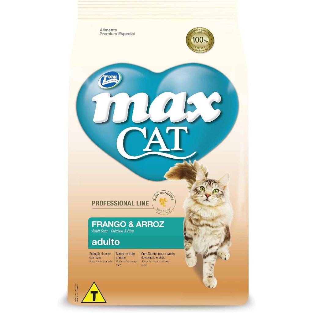 Max Cat Professional Line Gatos Adultos Sabor Frango e Arroz 10kg ...