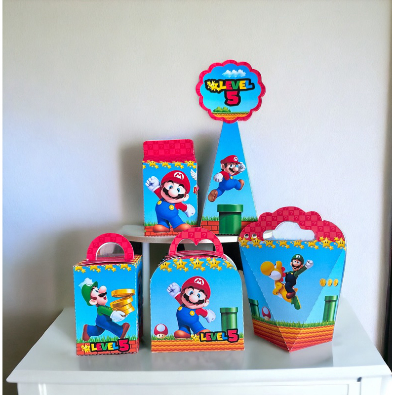 Personalizados Pegue e Monte Super Mario Bross Lembrancinha Caixinha ...