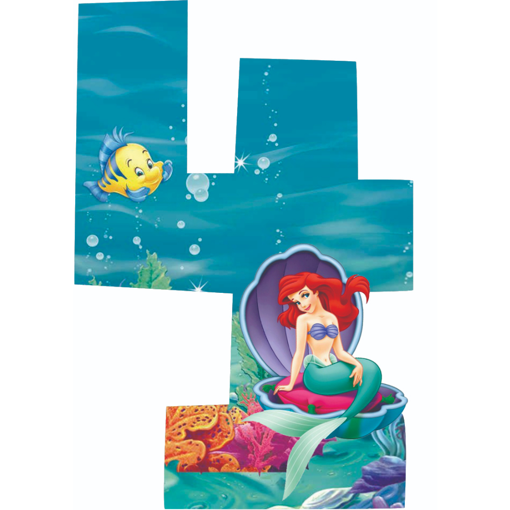 DISPLAY MDF NUMERO 4 ARIEL PEQUENA SEREIA 60CM | Shopee Brasil