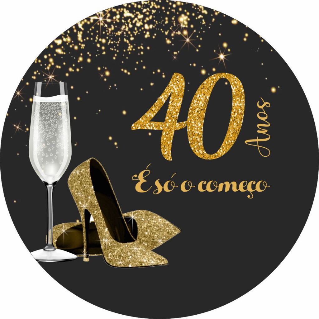 Painel de Festa Redondo Lona Tema De Repente 40 anos | Shopee Brasil