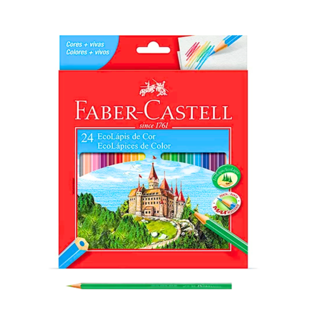 Lápis De Cor Ecolapis Ponta Max Faber Castell 24 Cores | Shopee Brasil