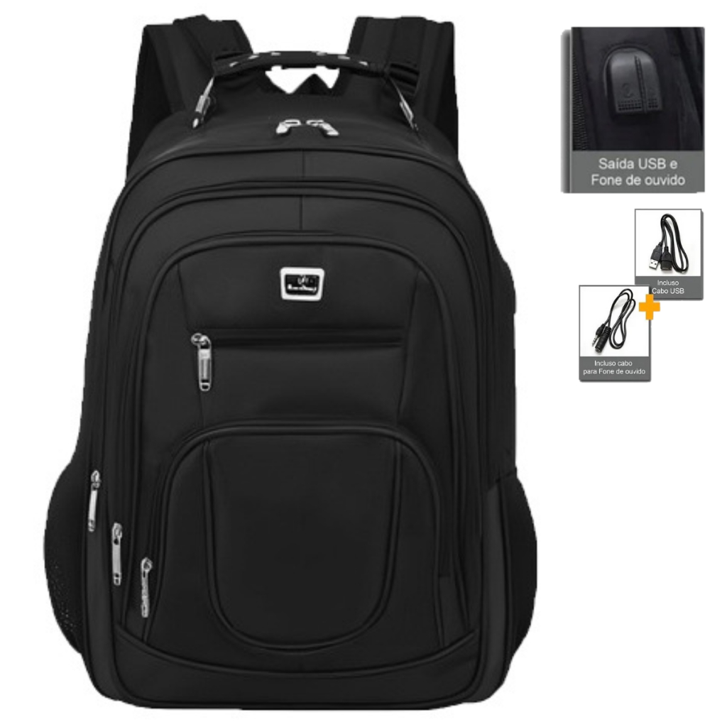 Mochila Usb Impermeável Qualidade Incrível Grande Espaçosa | Shopee Brasil
