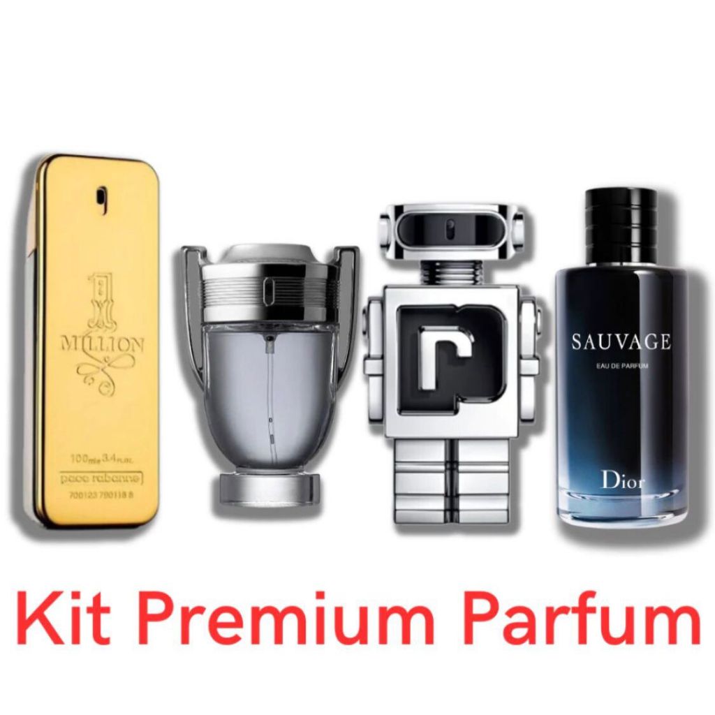 KIT 4 perfumes fragrância importado sauvage phantom invictus million ...
