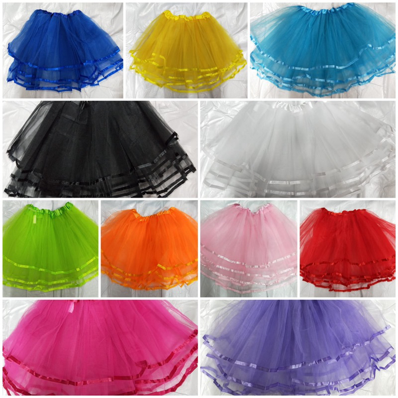 Saia De Tule Tutu Adulto Com Borda Cetim 40cm Para Ballet Festa ...