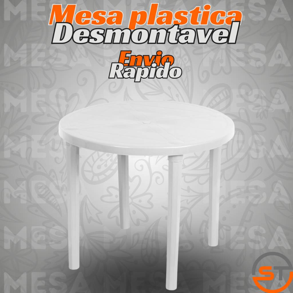 Mesa Redonda de Plastico Jardim Cozinha Piscina Quarto Sala Lazer Com ...