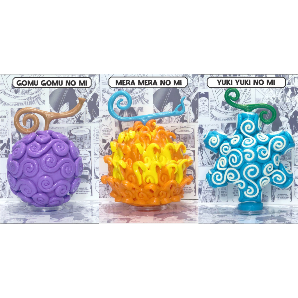 Action Figure - Kit 3 Akuma no mi (Gomu - Mera - Yuki) - One Piece ...