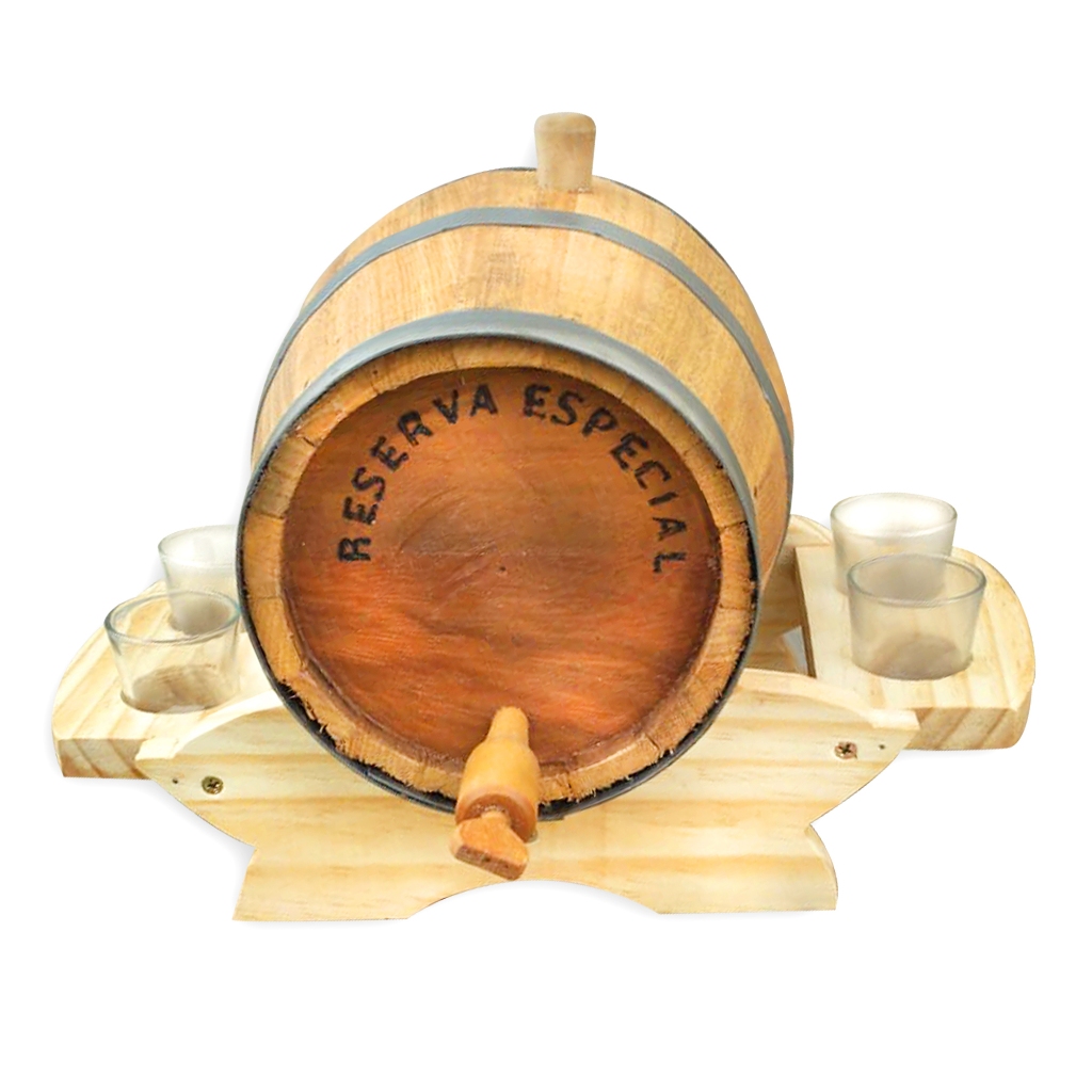 Barril Tonel Carvalho Nacional 3 Litros Cachaça Pinga Whisky Vinho Gim ...